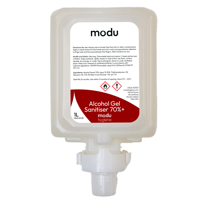 Alcohol Gel Hand Sanitiser - 6x1L Cartridges - Modu Hygiene